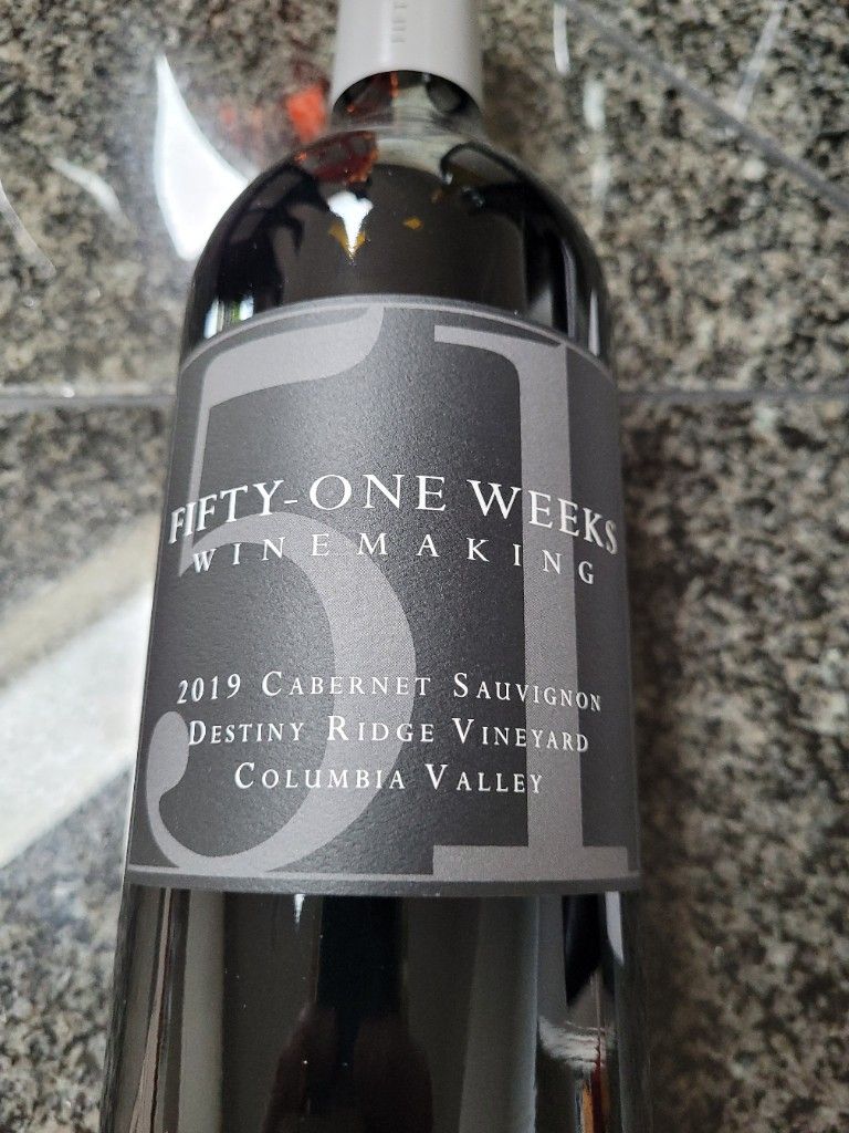 2019 51 Weeks Winemaking Cabernet Sauvignon Destiny Ridge Vineyard, USA ...
