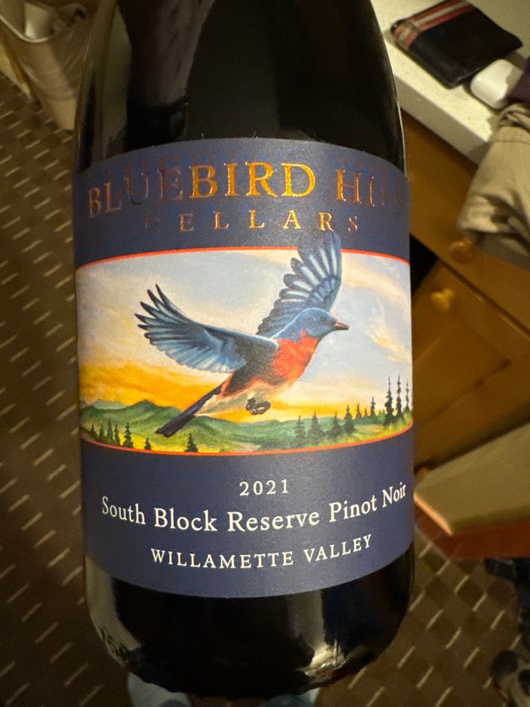 2021 Bluebird Hill Cellars Pinot Noir South Block Reserve, USA, Oregon ...