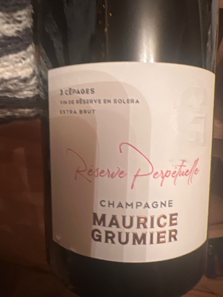 N.V. Maurice Grumier Champagne Réserve Perpétuelle Extra Brut 3 cēpages ...