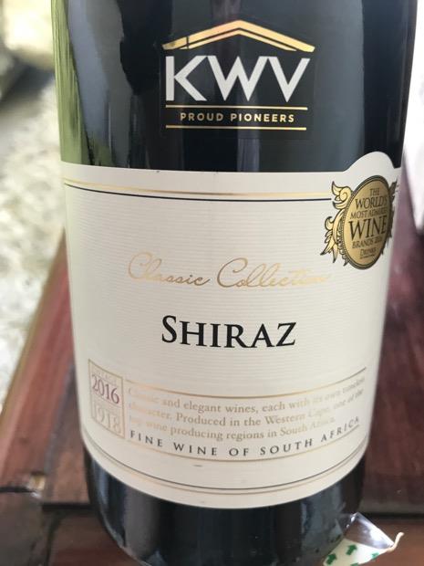 2015 KWV Shiraz Classic Collection, South Africa, Western Cape ...