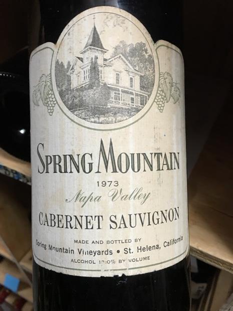 1973 Spring Mountain Vineyard Cabernet Sauvignon, USA, California, Napa ...