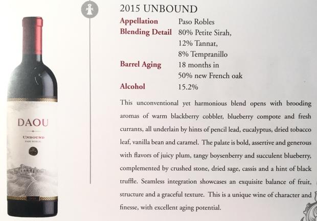2015 Daou Vineyards Unbound, USA, California, Central Coast, Paso ...