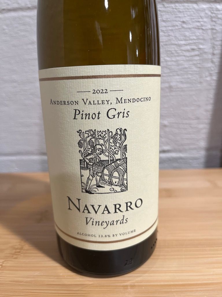 2022 Navarro Vineyards Pinot Grigio, USA, California, North Coast ...