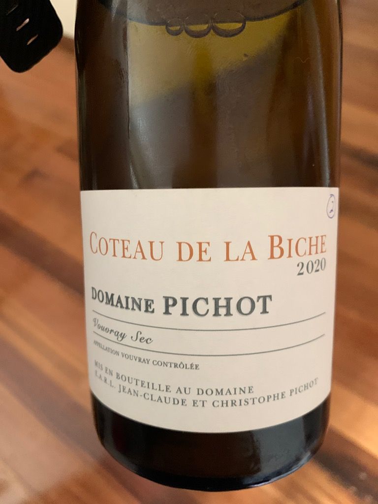 2020 Domaine Pichot Vouvray Sec Coteau de la Biche, France, Loire ...
