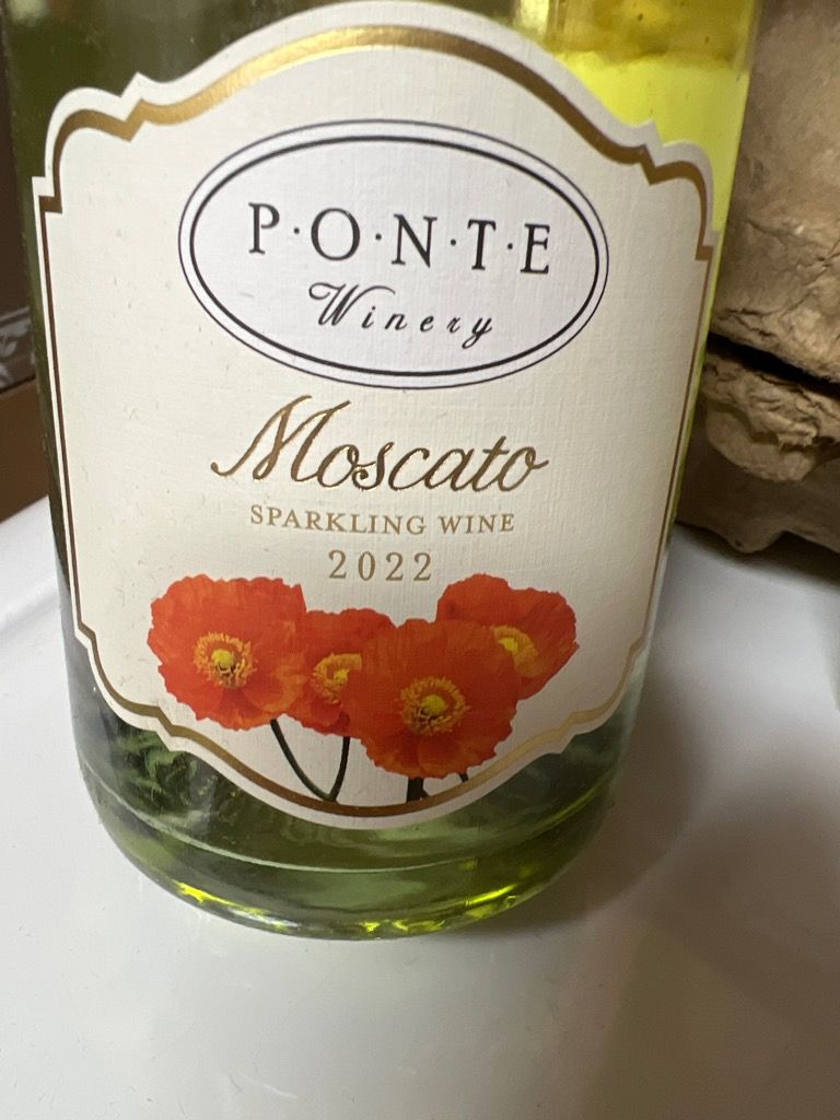 2022 Ponte Winery Moscato Sparkling Wine, USA, California, South Coast ...