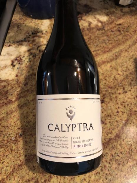 2013 Calyptra Pinot Noir Gran Reserva, Chile, Rapel Valley, Cachapoal ...