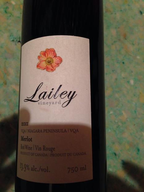 2011 Lailey Vineyard Merlot, Canada, Ontario, Niagara Peninsula ...
