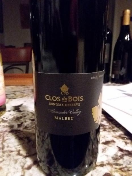 2015 Clos du Bois Malbec Sonoma Reserve, USA, California, Sonoma County ...