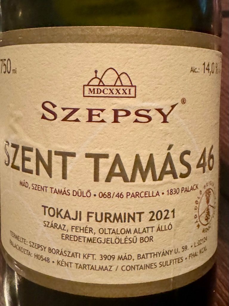 2021 István Szepsy Furmint Tokaji Szent Tamás, Hungary, Tokaji ...