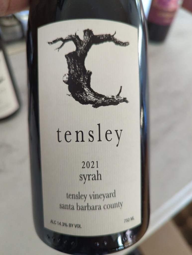 2021 Tensley Syrah Tensley Vineyard, USA, California, Central Coast ...