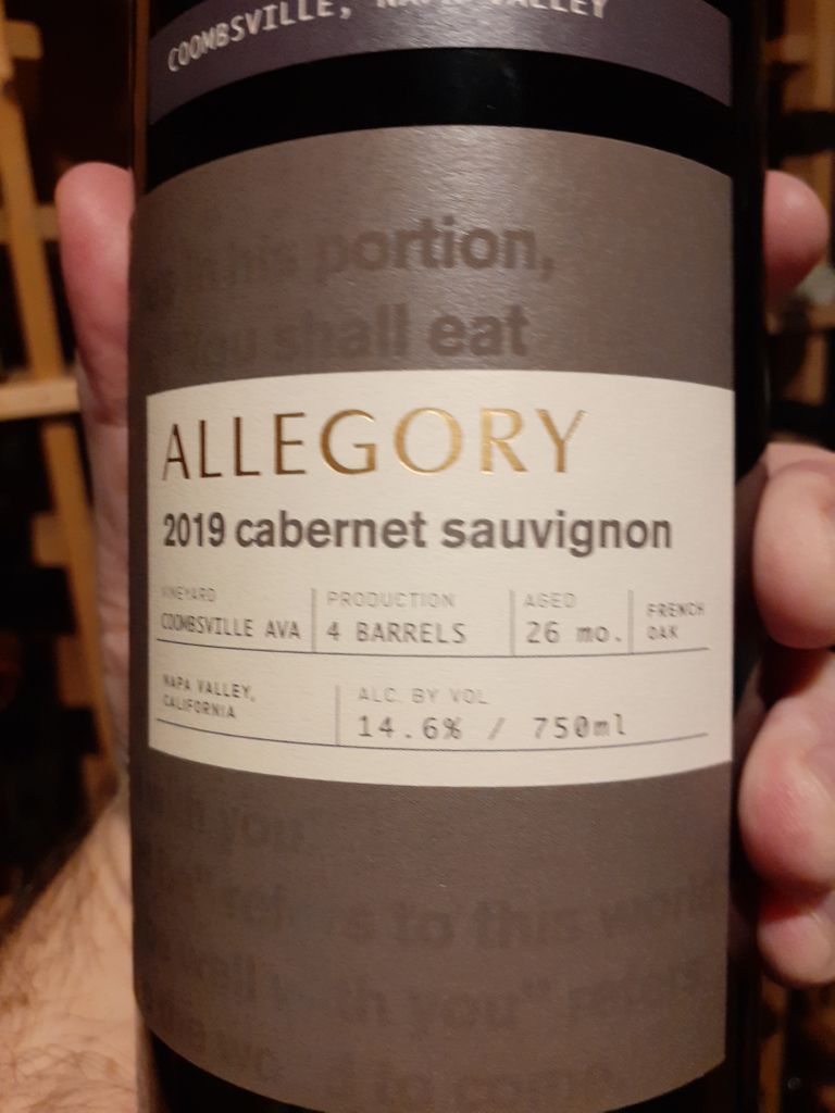 2019 Allegory Cabernet Sauvignon Coombsville, USA, California, Napa ...