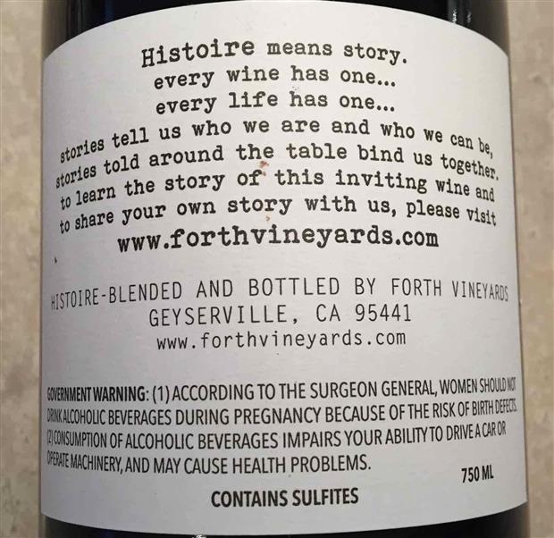 2015 Forth Grenache Histoire Hidden Hawk Ranch, USA, California, North ...