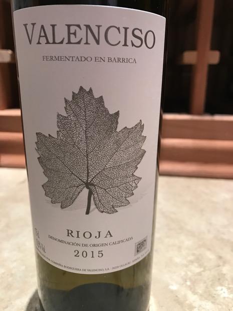 2015 Compañía Bodeguera Valenciso Rioja Blanco, Spain, La Rioja, La ...