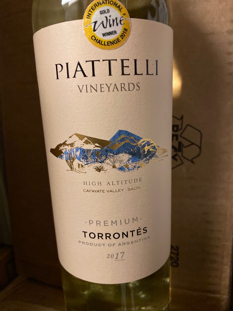 2017 Piattelli Vineyards Torrontés High Altitude, Argentina, Valles ...