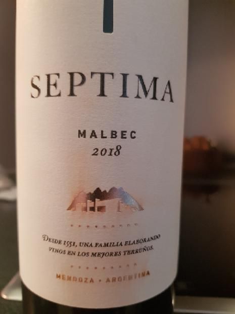 2018 Bodega Septima Malbec, Argentina, Mendoza - CellarTracker