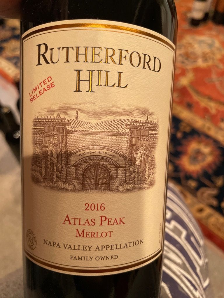 2016 Rutherford Hill Merlot Atlas Peak, USA, California, Napa Valley ...
