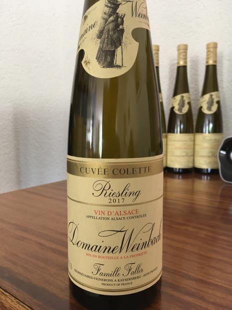 2017 Domaine Weinbach Riesling Cuvée Colette, France, Alsace ...