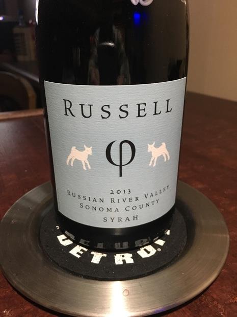 2013 Russell Syrah Russell Ranch, USA, California, Sonoma County ...