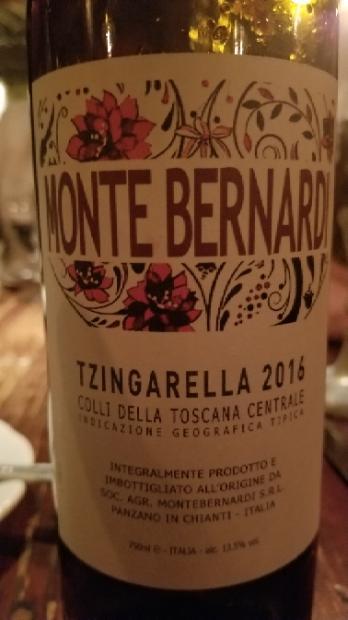 2016 Monte Bernardi Tzingarella Colli della Toscana Centrale IGT, Italy ...