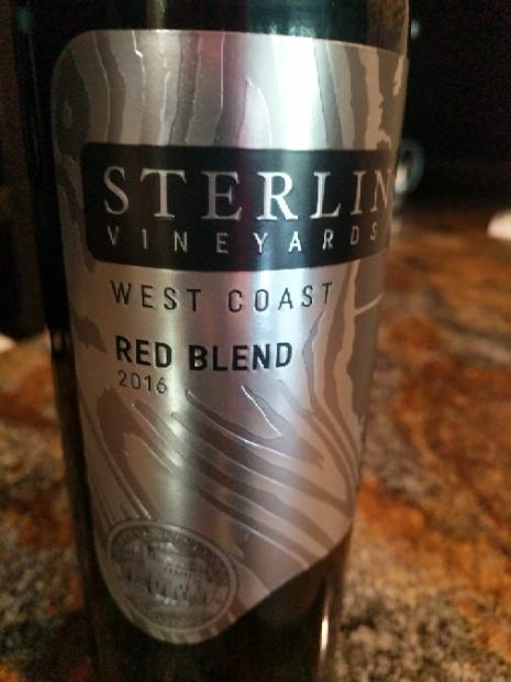 2016 Sterling Vineyards West Coast Red Blend, USA, California ...