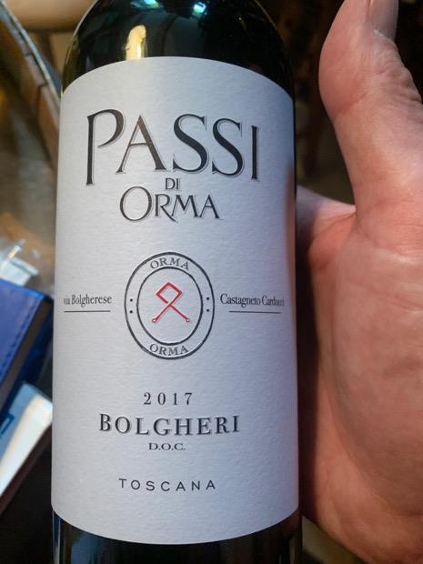 2017 Orma Bolgheri Passi di Orma, Italy, Tuscany, Bolgheri - CellarTracker