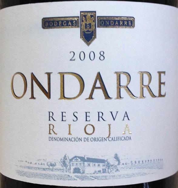 2008 Bodegas Ondarre Rioja Reserva, Spain, La Rioja, Rioja - CellarTracker