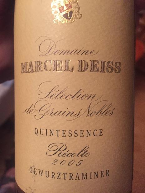 2005 Marcel Deiss Gewurztraminer Quintessence de Grains Nobles, France ...