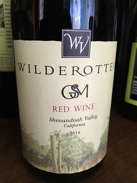 2016 Wilderotter Vineyards GSM Red Wine, USA, California, Sierra ...