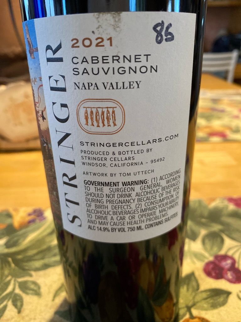 2021 Stringer Cellars Cabernet Sauvignon, USA, California, Napa Valley - CellarTracker