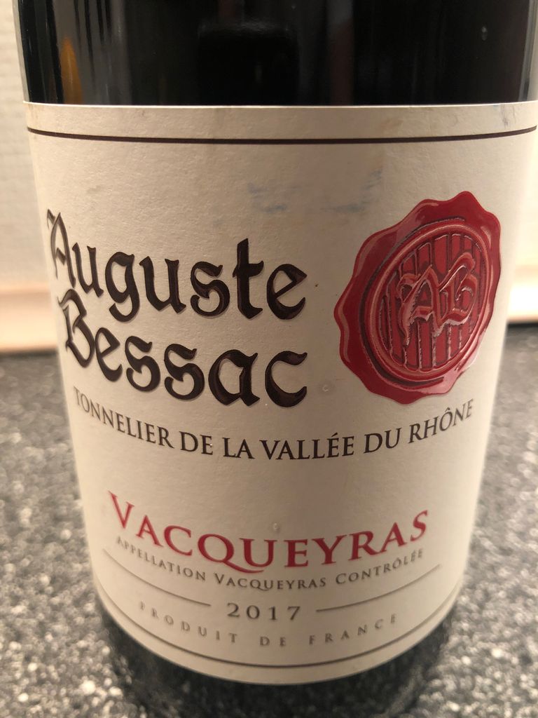 2017 Auguste Bessac Vacqueyras, France, Rhône, Southern Rhône ...