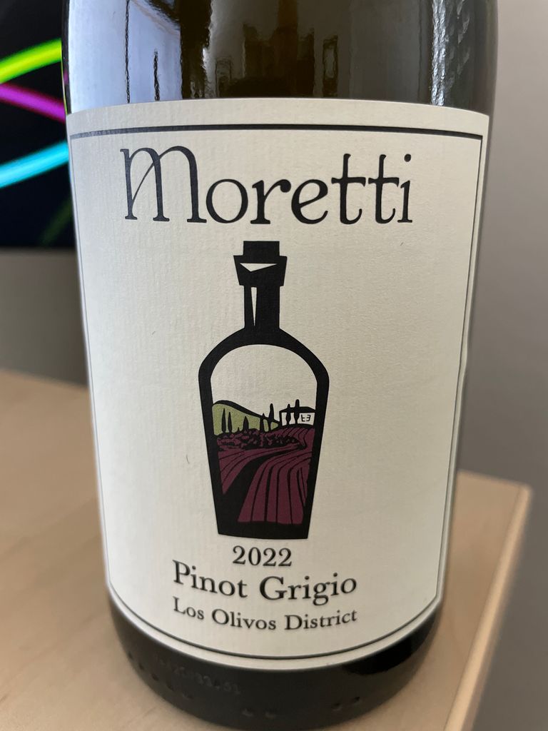 2022 Moretti Pinot Grigio, USA, California, Central Coast, Los Olivos ...