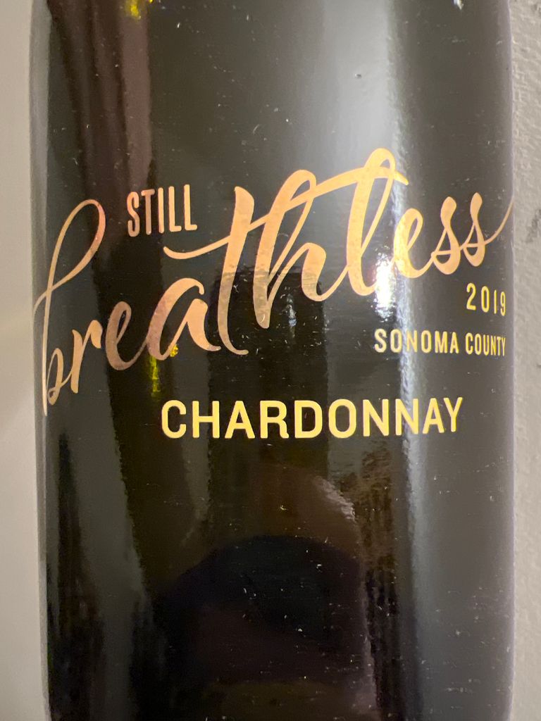 2019 Breathless Chardonnay still breathless, USA, California, Sonoma ...