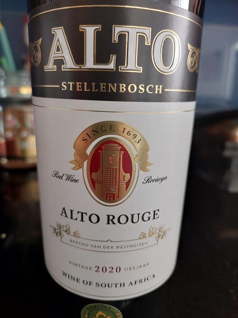 2020 Alto Estate Alto Rouge, South Africa, Coastal Region, Stellenbosch ...