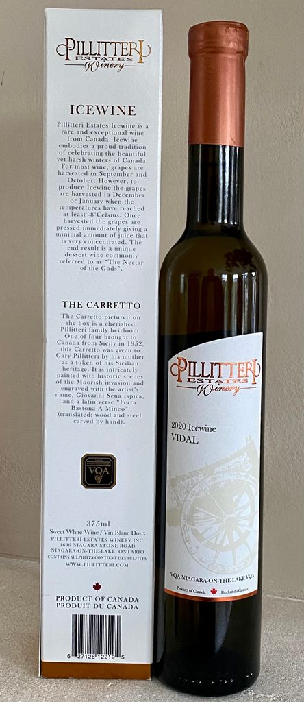 2020 Pillitteri Estates Winery Vidal Icewine, Canada, Ontario, Niagara ...