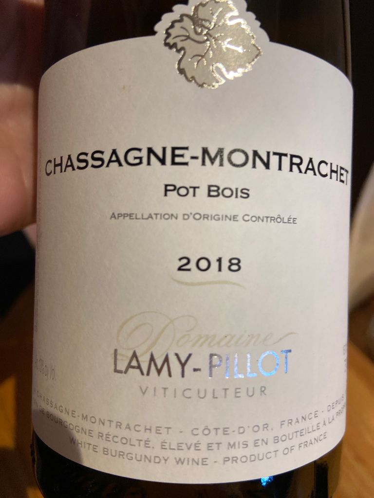 2018 Domaine Lamy-Pillot Chassagne-Montrachet Pot Bois, France ...