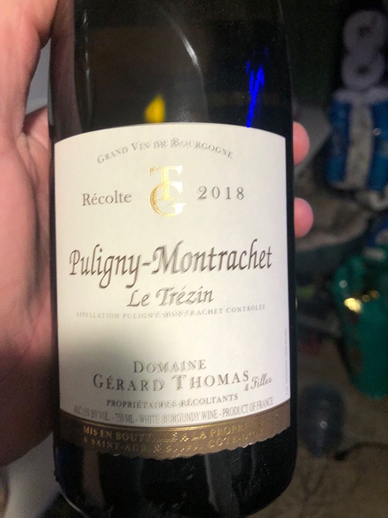 2018 Gerard Thomas Puligny-Montrachet Le Trézin, France, Burgundy, Côte ...