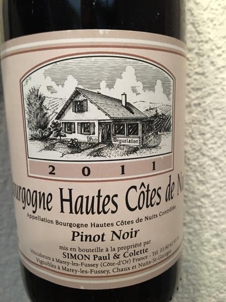 2006 Simon Paul et Colette Bourgogne Hautes-Côtes de Nuits, France ...
