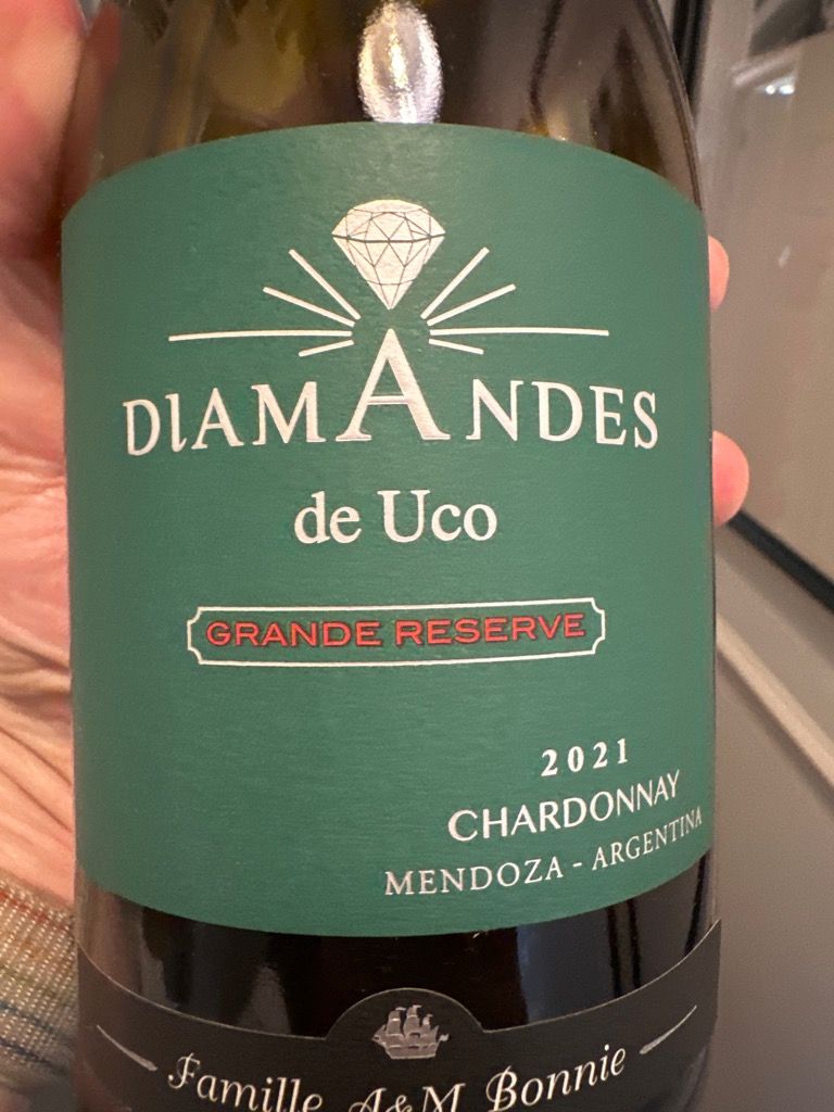 2021 Bodegas Diamandes Chardonnay Diamandes de Uco Grande Reserve ...