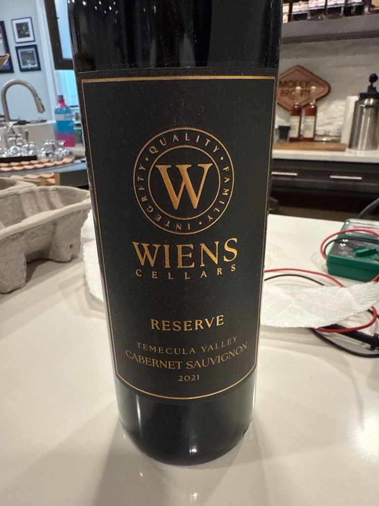 2021 Wiens Family Cellars Cabernet Sauvignon Reserve Temecula Valley, USA, California, South ...