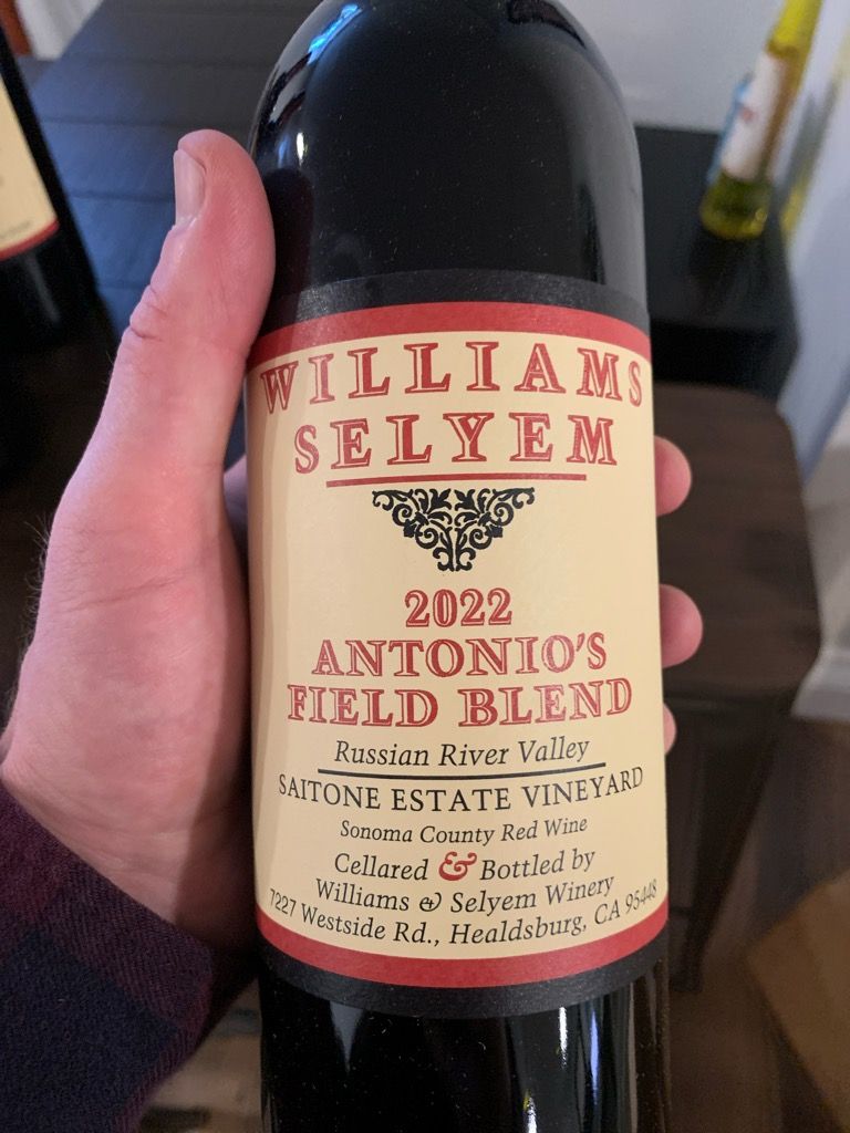2022 Williams Selyem Antonio's Field Blend Saitone Estate Vineyard, USA ...