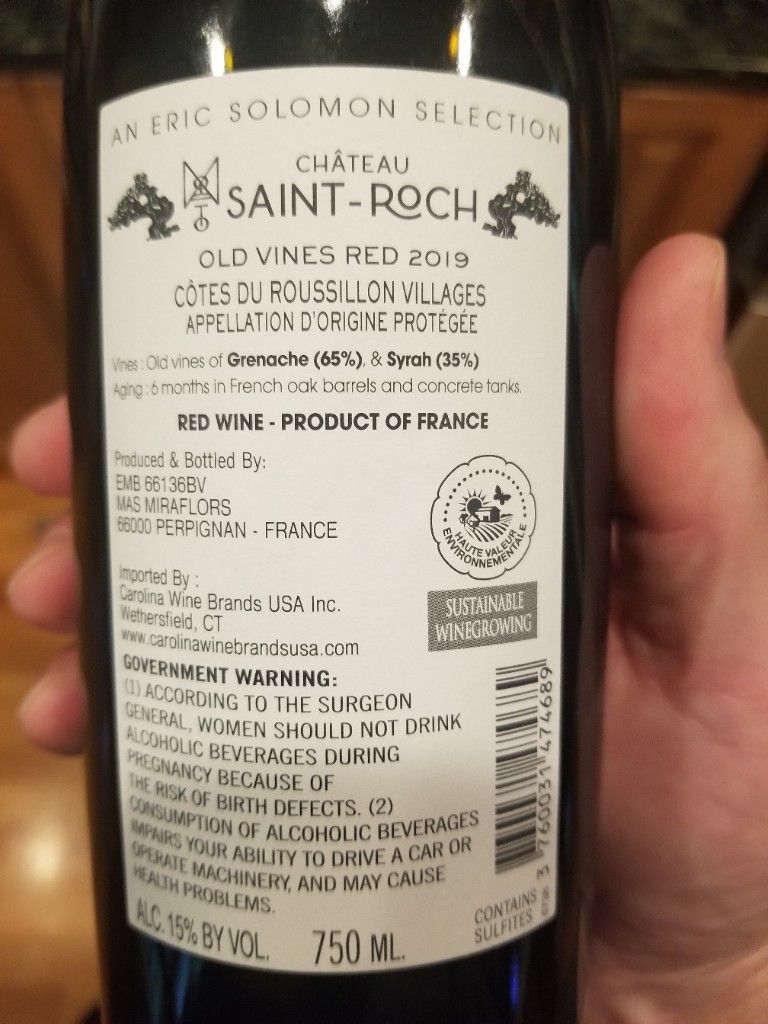 2019 Château Saint Roch (Languedoc) Old Vines Red, France, Languedoc ...
