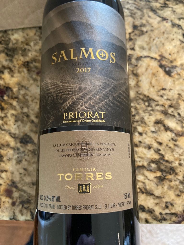 2017 Torres Priorat Salmos, Spain, Catalunya, Priorat - CellarTracker