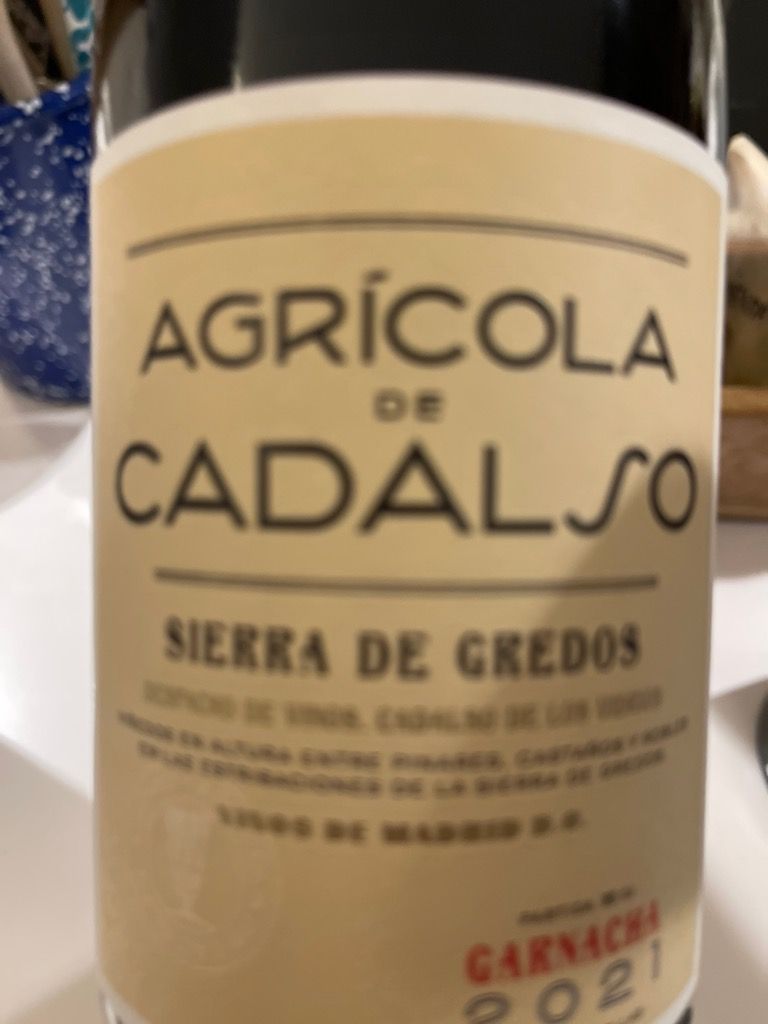 2021 Agricola de Cadalso Garnacha Vinos de Madrid Agricola de Cadalso ...