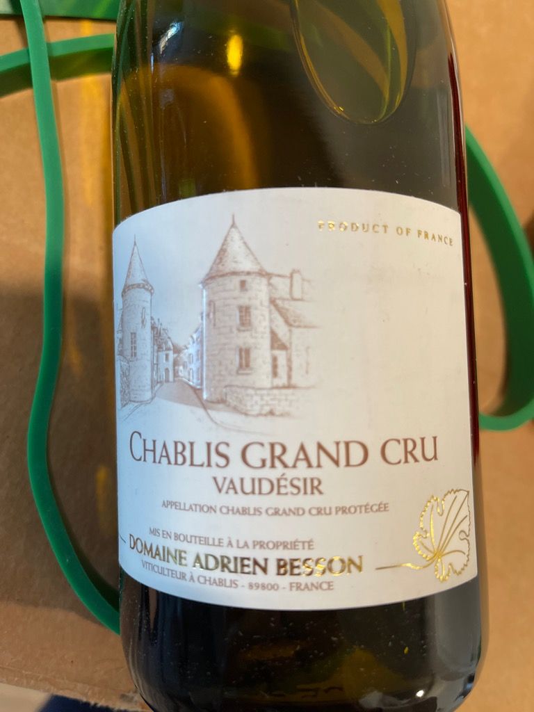 2021 Domaine Adrien Besson Chablis Grand Cru Vaudésir, France, Burgundy ...