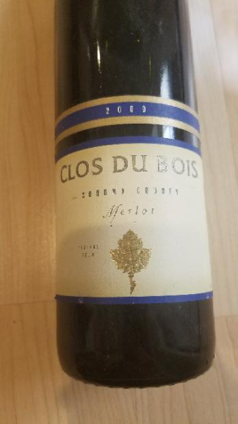 2000 Clos du Bois Merlot North Coast, USA, California, North Coast ...