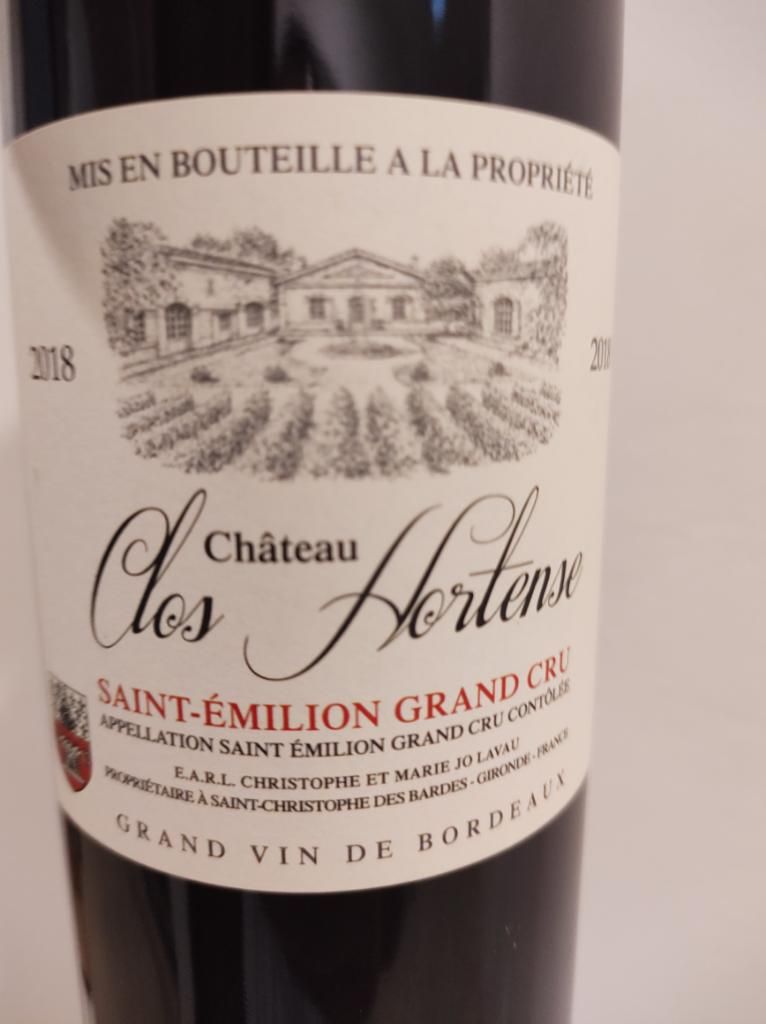 2018 clos d'hortense, France, Bordeaux, Libournais, St. Émilion Grand ...