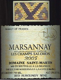 2000 Domaine St. Martin Marsannay Champs Salomon, France, Burgundy ...