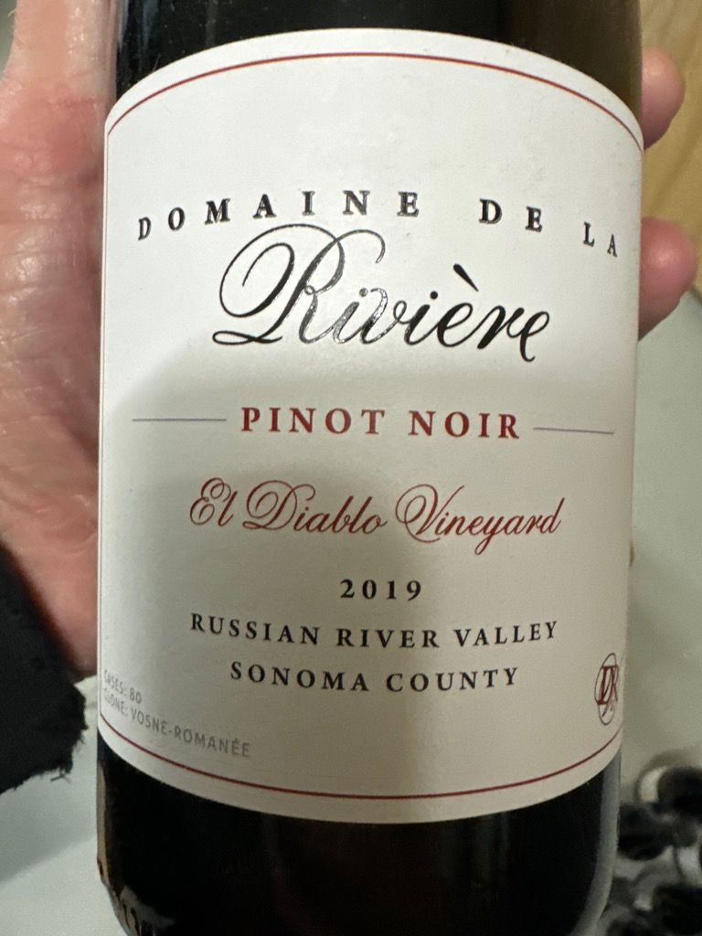 2021 Domaine de la Rivière Pinot Noir El Diablo Vineyard, USA ...