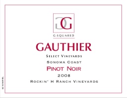 2008 Gauthier Select Vineyards Pinot Noir G-Squared Rockin' H Ranch ...