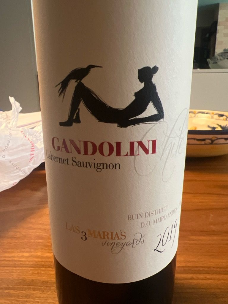 2019 Vina Gandolini Cabernet Sauvignon Las 3 Marias, Chile, Maipo ...